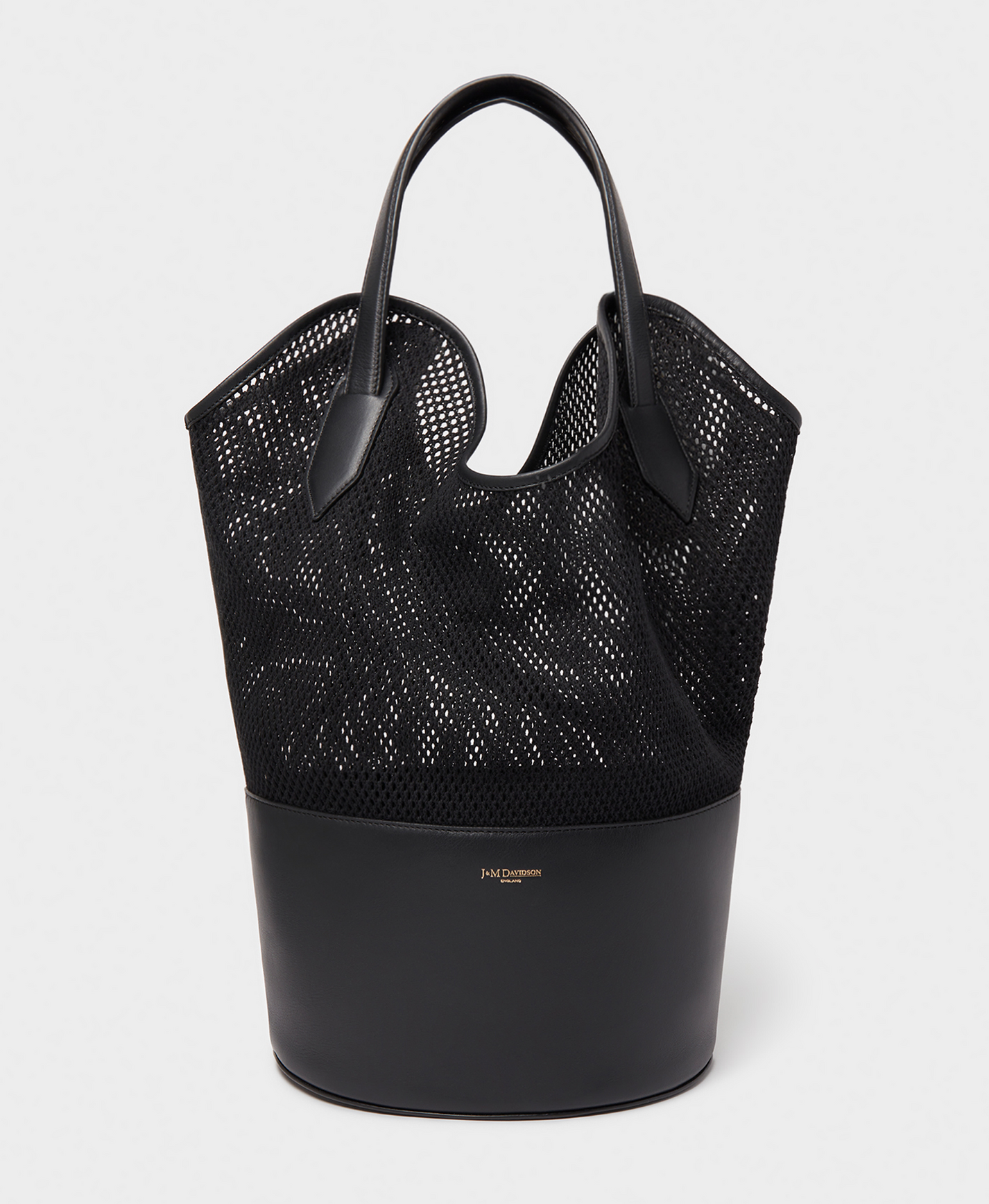 Designer Black Mesh Ray Bucket Bag | J&M Davidson