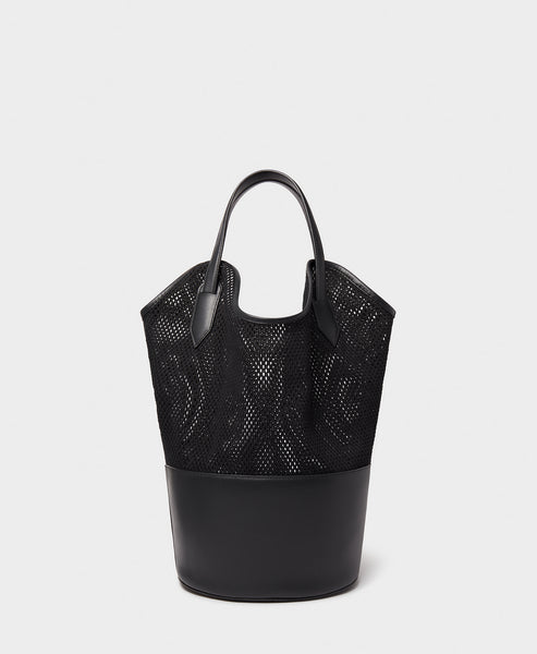 Designer Black Mesh Ray Bucket Bag | J&M Davidson
